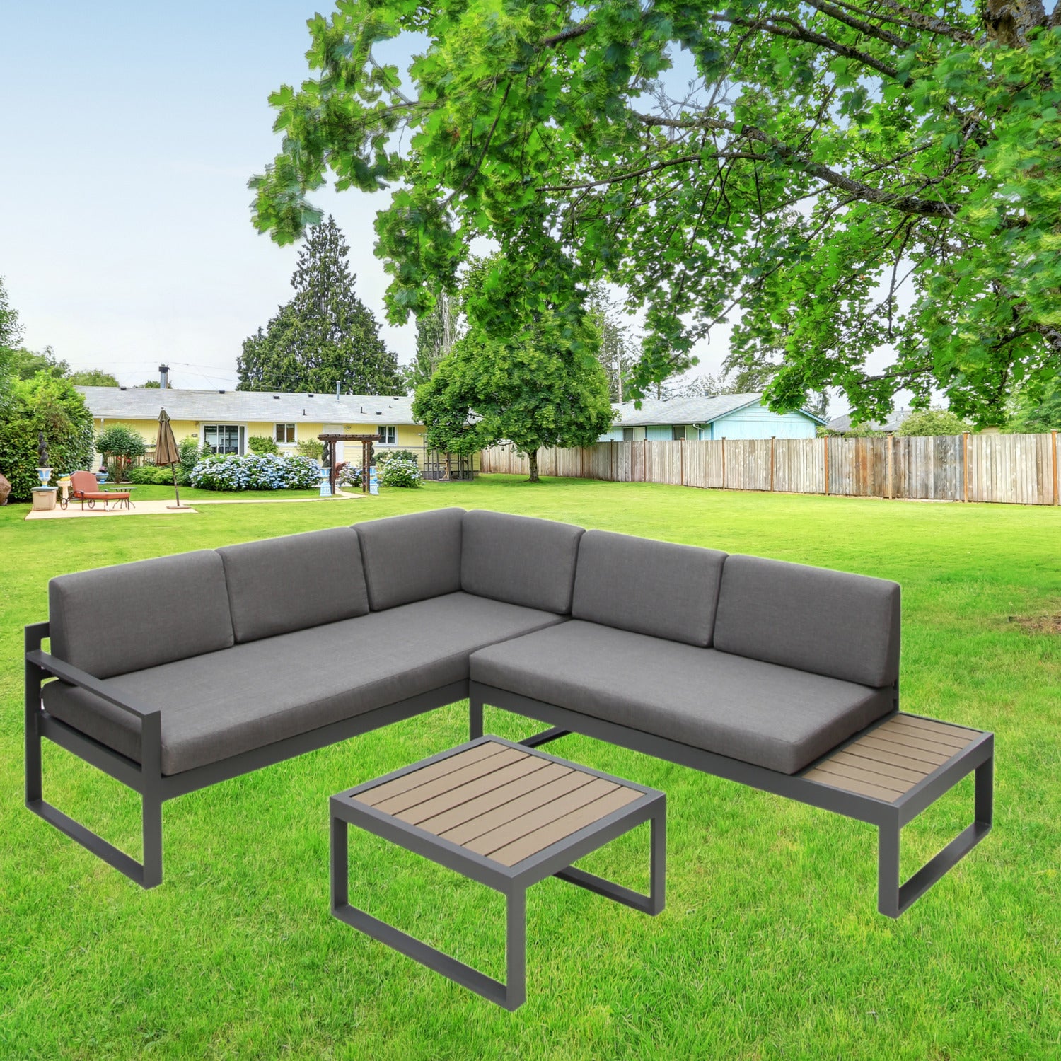 Positano 5 Seat Outdoor Aluminium Sofa Set With Coffee Table | CH1 UK
